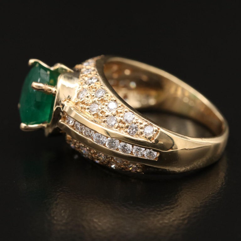 Customizable Emerald Engagement Ring, Antique Emerald Wedding Ring For ...