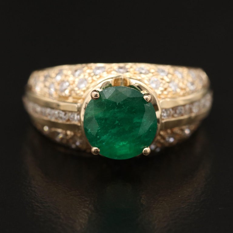 Customizable Emerald Engagement Ring, Antique Emerald Wedding Ring For ...