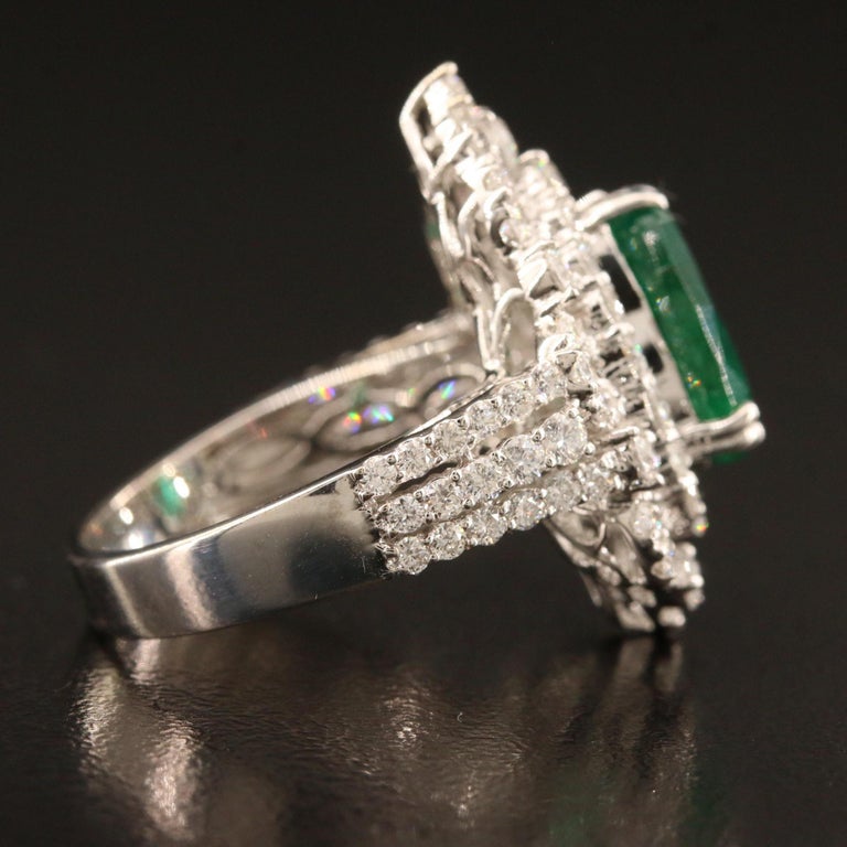 Customizable Emerald Engagement Ring, Natural Emerald Wedding Ring 18K Gold For Sale at 1stDibs