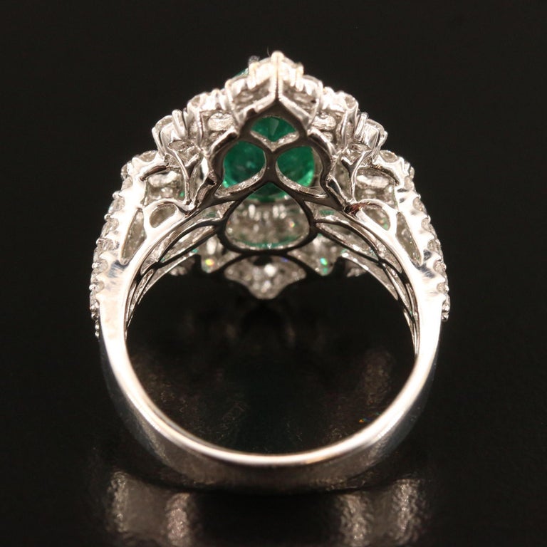 Customizable Emerald Engagement Ring, Natural Emerald Wedding Ring 18K Gold For Sale at 1stDibs