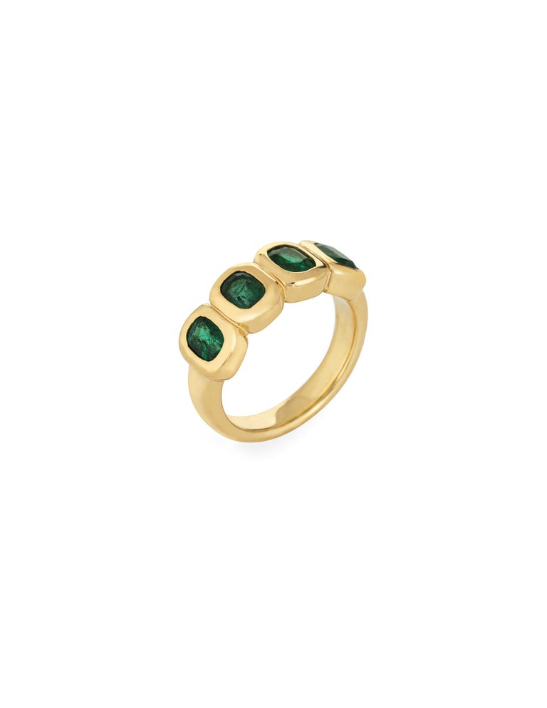 Customizable Emerald Four Stone Ring For Sale at 1stDibs