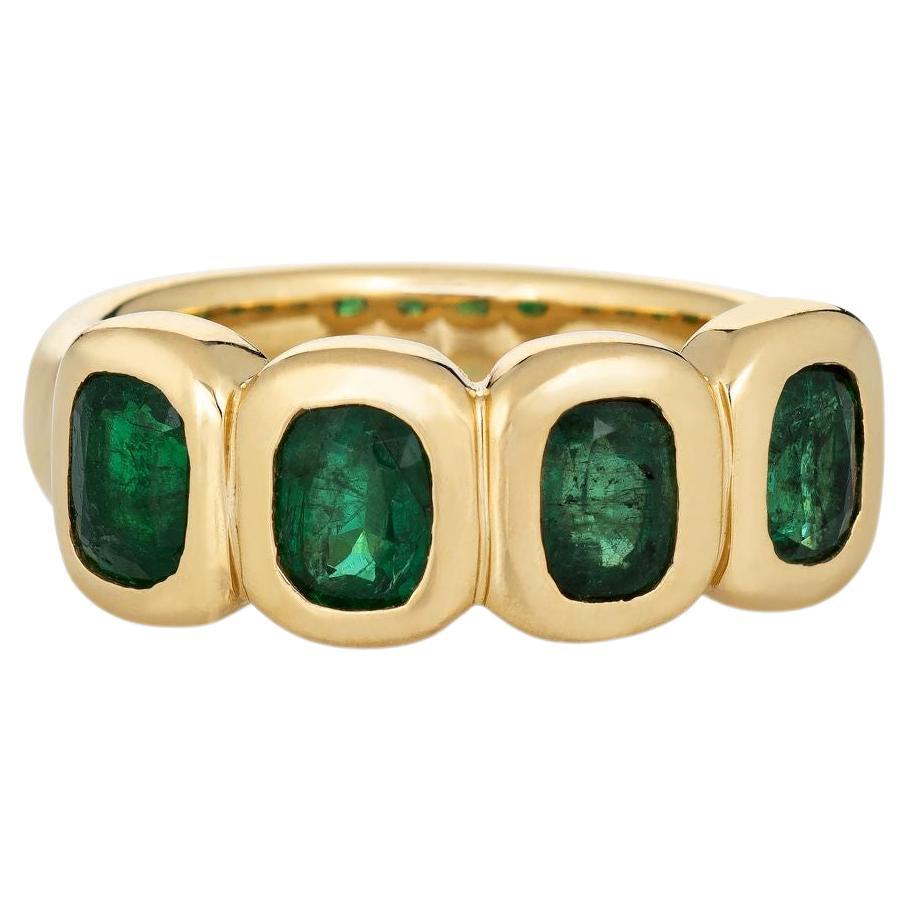 Customizable Emerald Four Stone Ring For Sale at 1stDibs