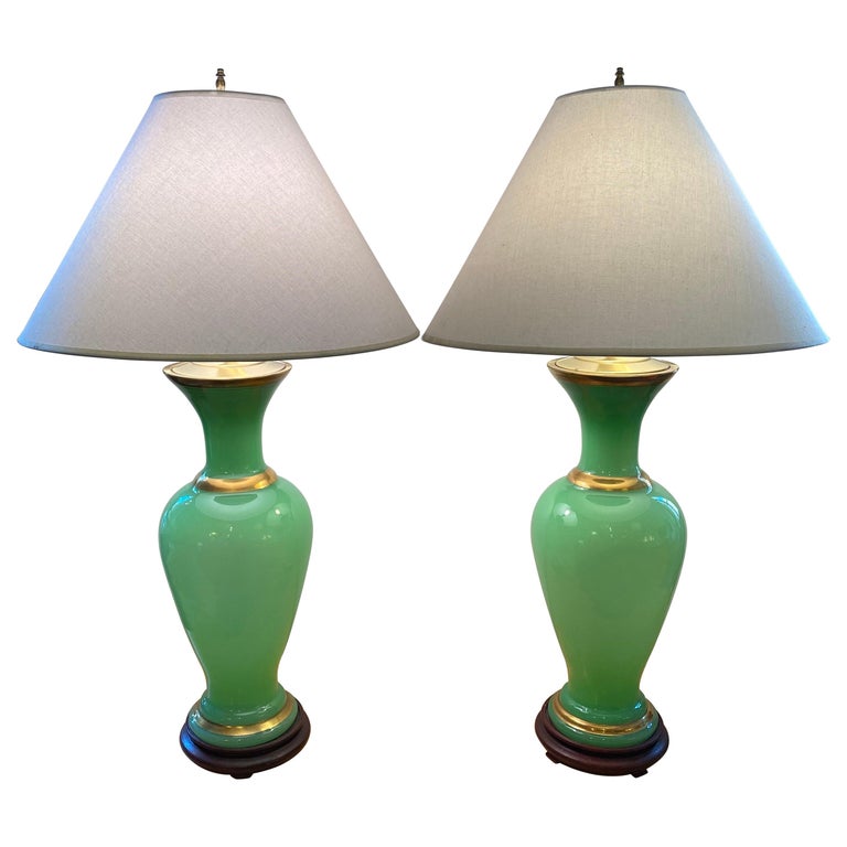 Emerald Glass Table Lamps at 1stDibs
