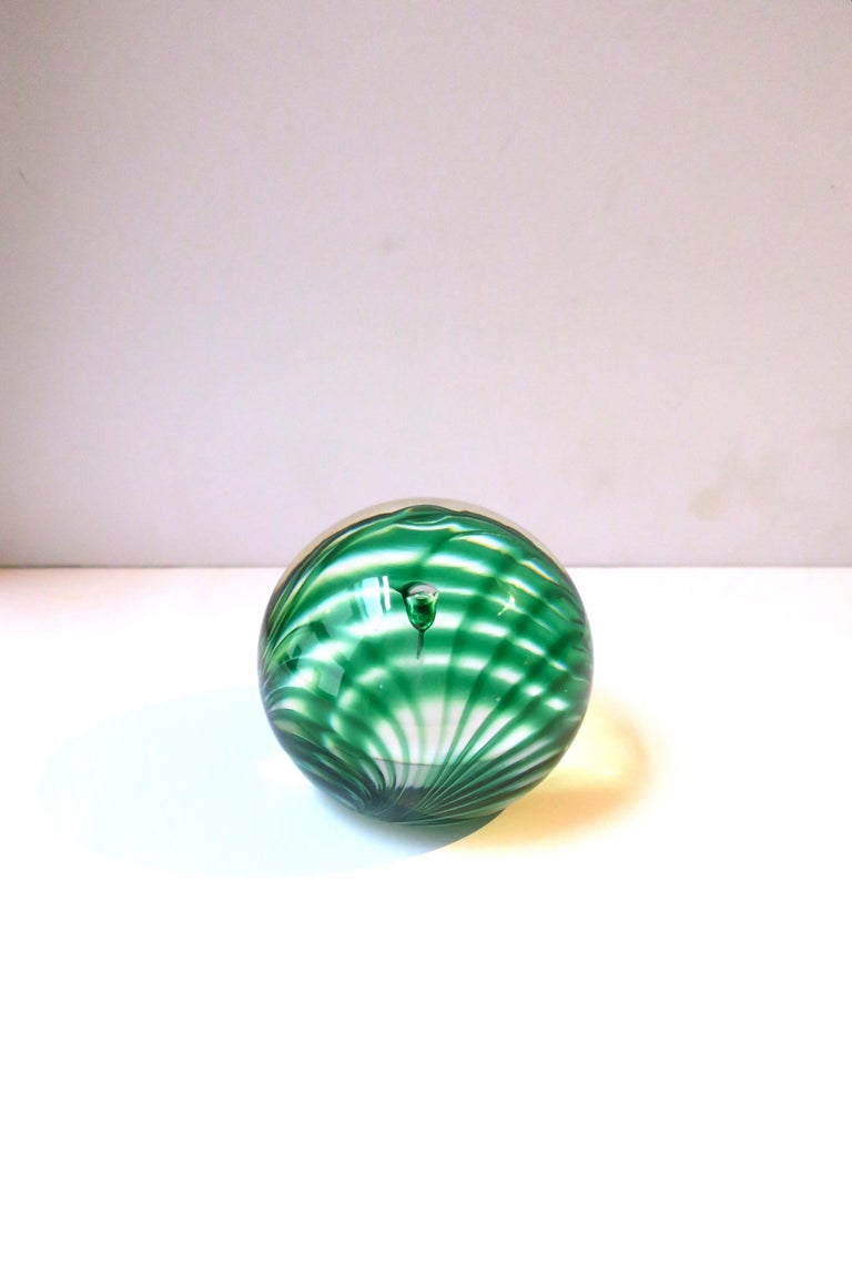 Emerald Green Art Glass Ball Sphere Paperweight Decorative Object For ...