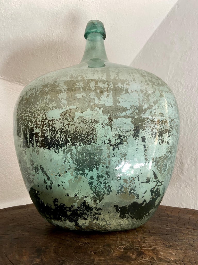 Emerald Green Demijohn From Puebla, Mexico, Circa 1930's at 1stDibs