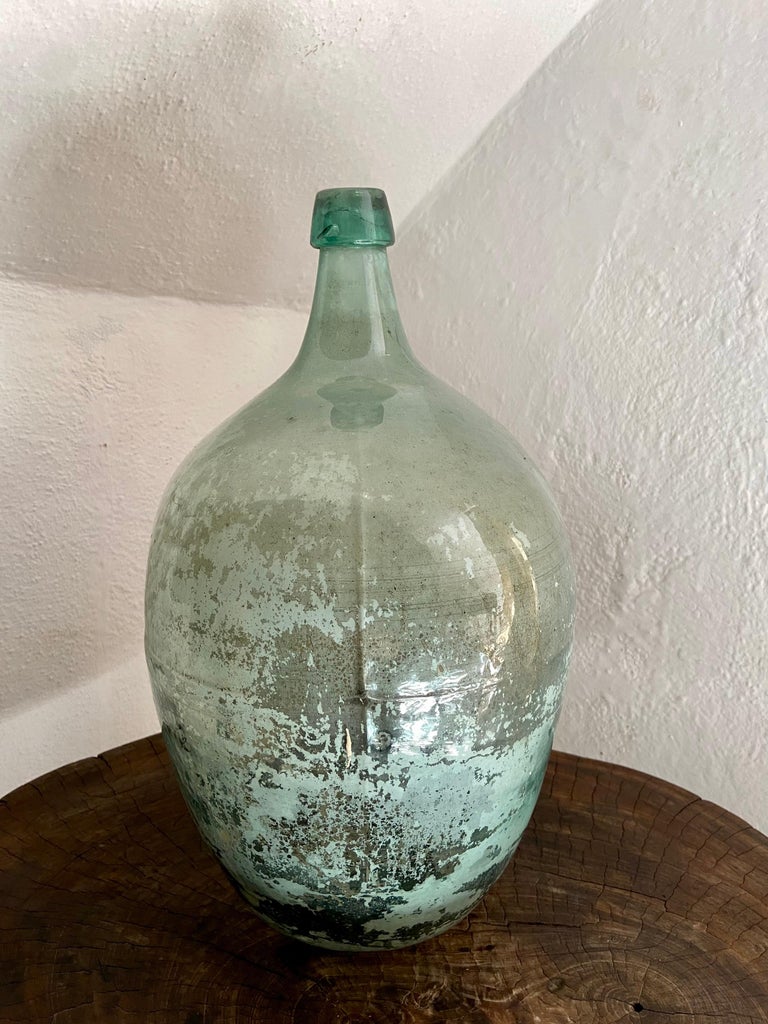 Emerald Green Demijohn From Puebla, Mexico, Circa 1930's at 1stDibs