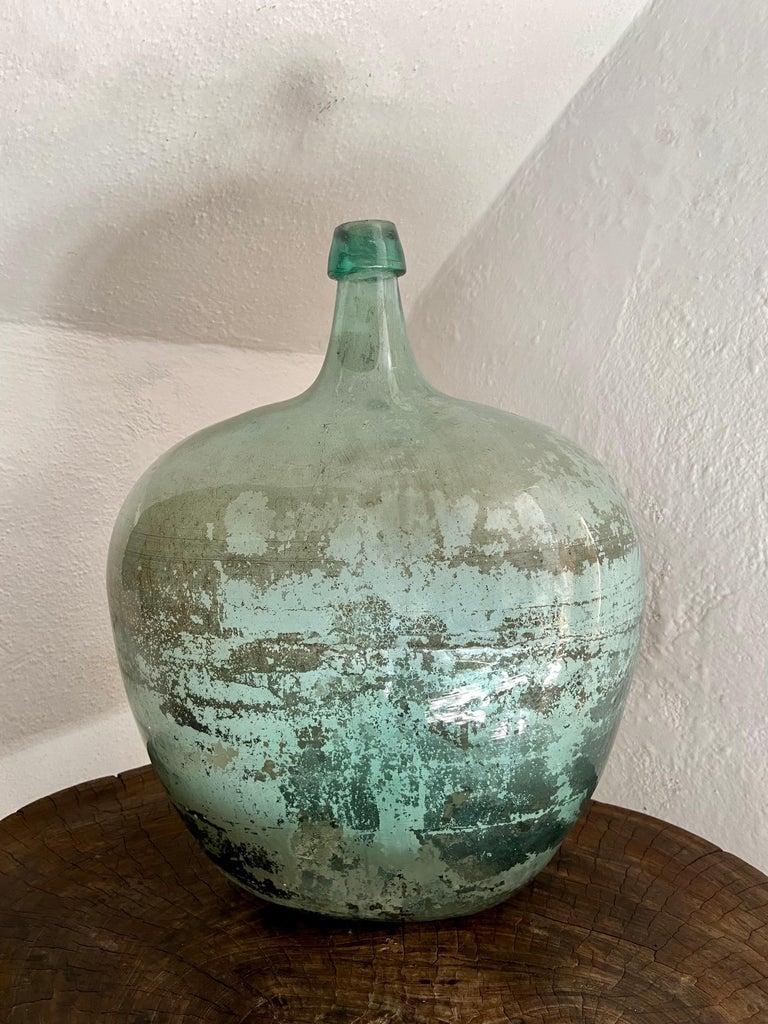 Emerald Green Demijohn From Puebla, Mexico, Circa 1930's at 1stDibs