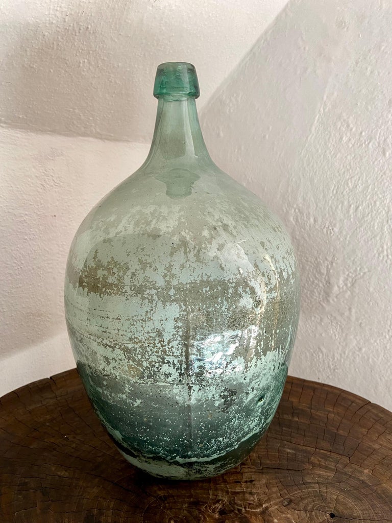 Emerald Green Demijohn From Puebla, Mexico, Circa 1930's at 1stDibs