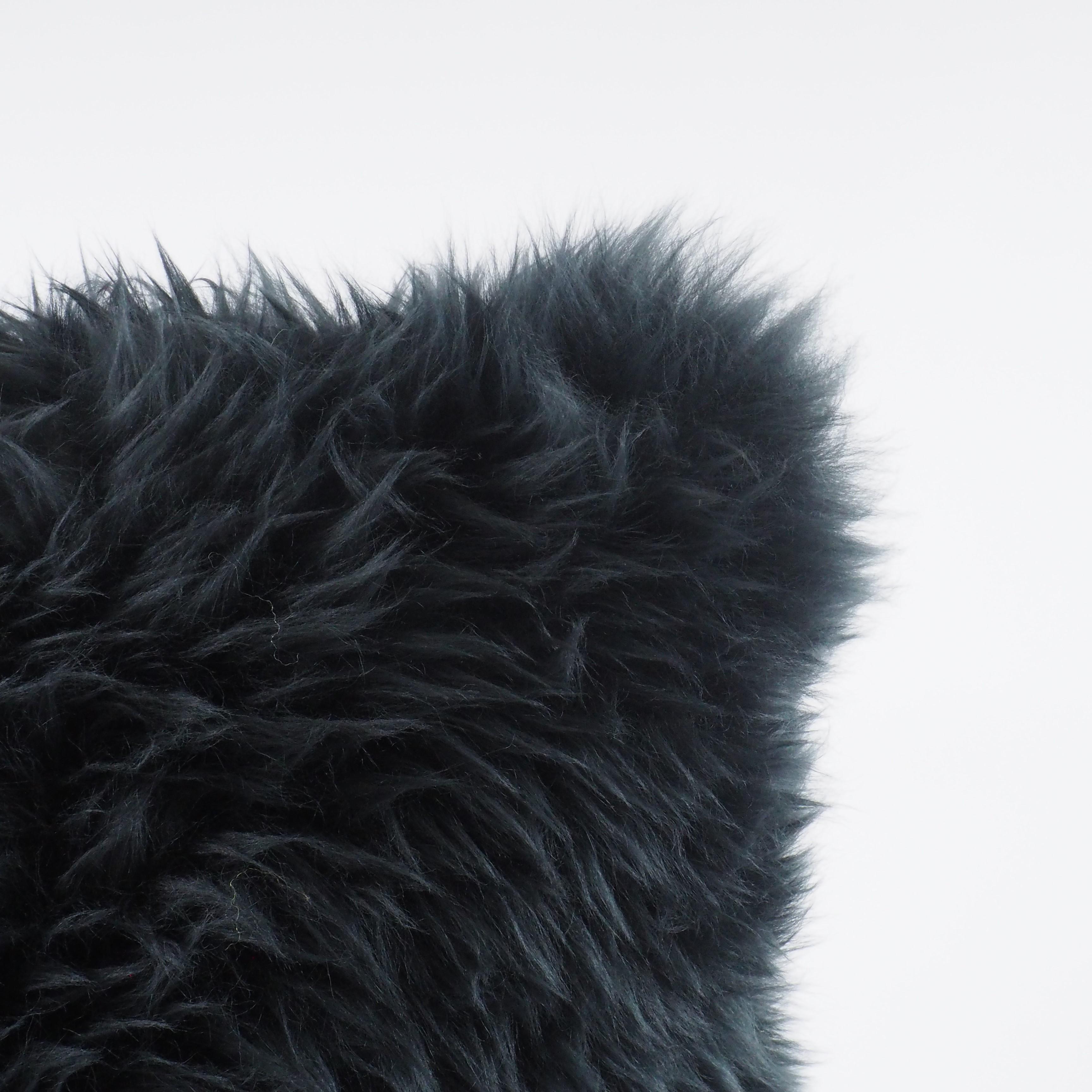 Emerald Green Matching Shearling Sheepskin Pillow Soft Cushion by Muchi ...