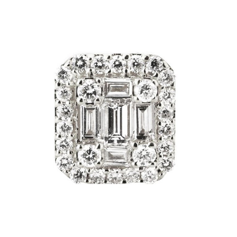 Emerald Illusion Earrings with a Halo For Sale at 1stDibs