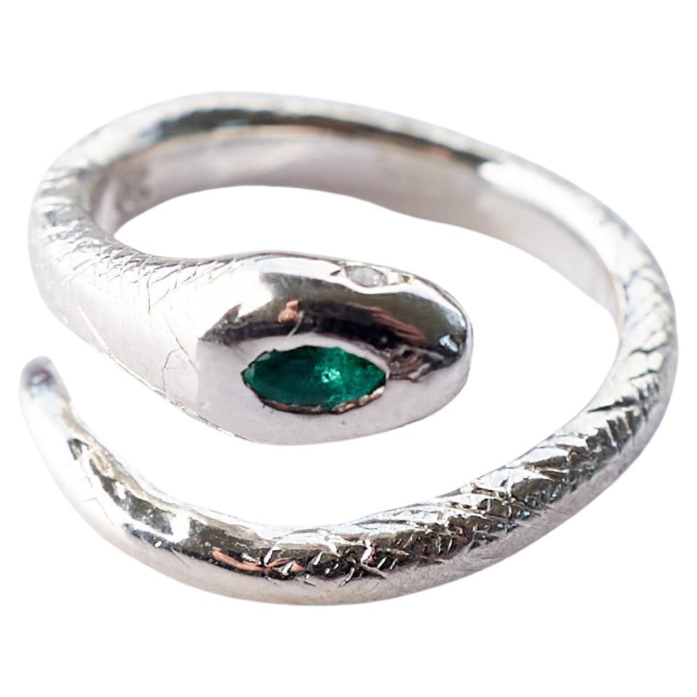 Emerald Ruby Snake Ring For Sale at 1stDibs