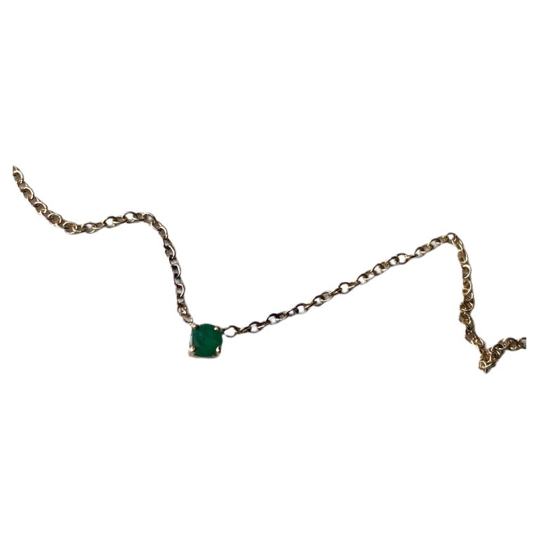 Emerald Necklace Gold Chain For Sale at 1stDibs