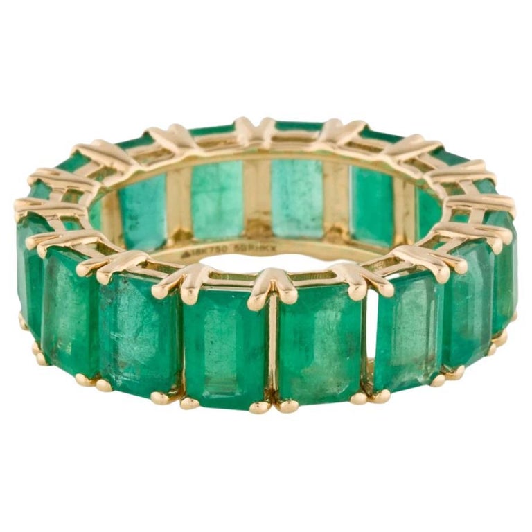 Emerald Octagon Ring in 14K Gold For Sale at 1stDibs