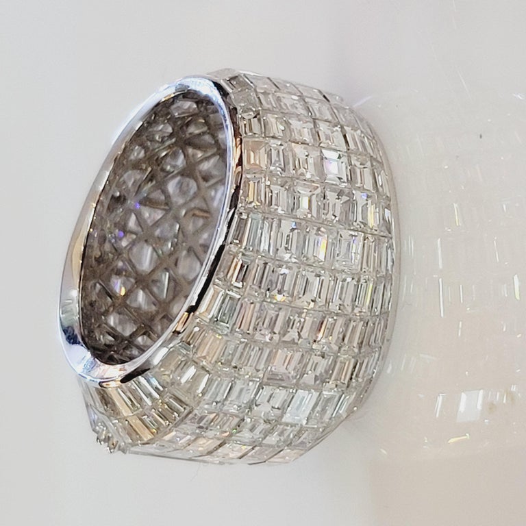 Emerald Pinky Ring Fascinating Invisible Setting For Sale at 1stDibs