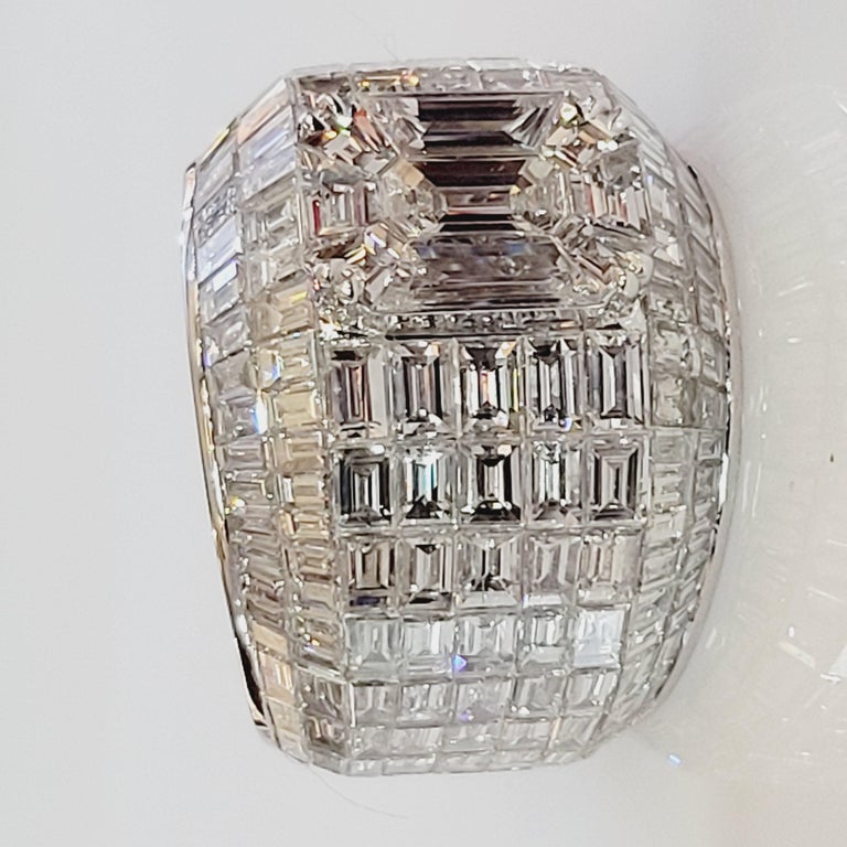 Emerald Pinky Ring Fascinating Invisible Setting For Sale at 1stDibs