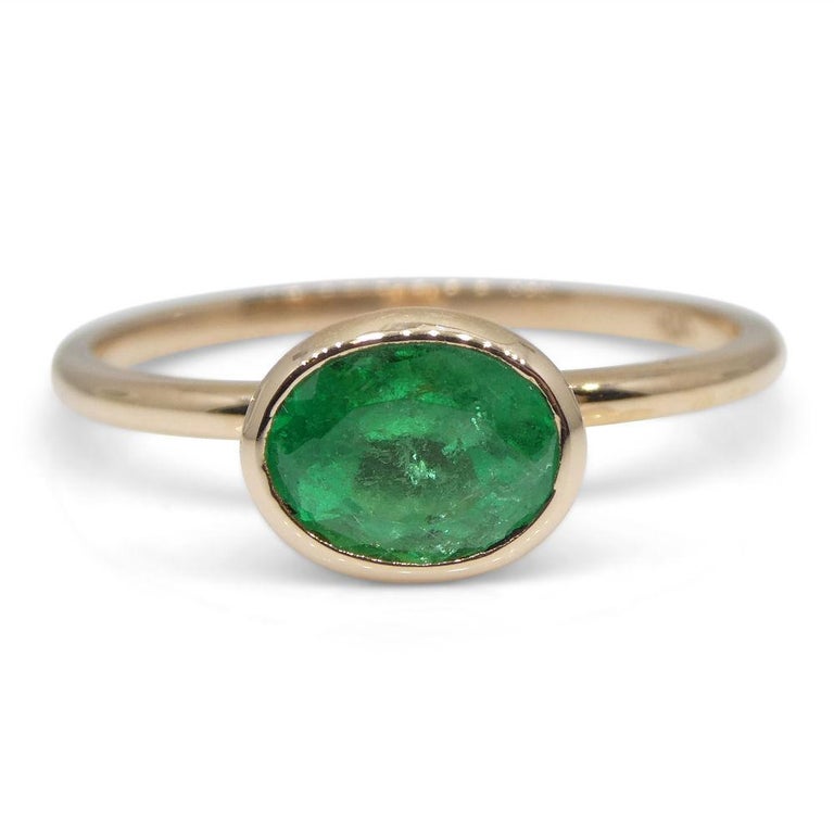 Emerald Stacker Ring Set in 10kt Pink/Rose Gold For Sale at 1stDibs