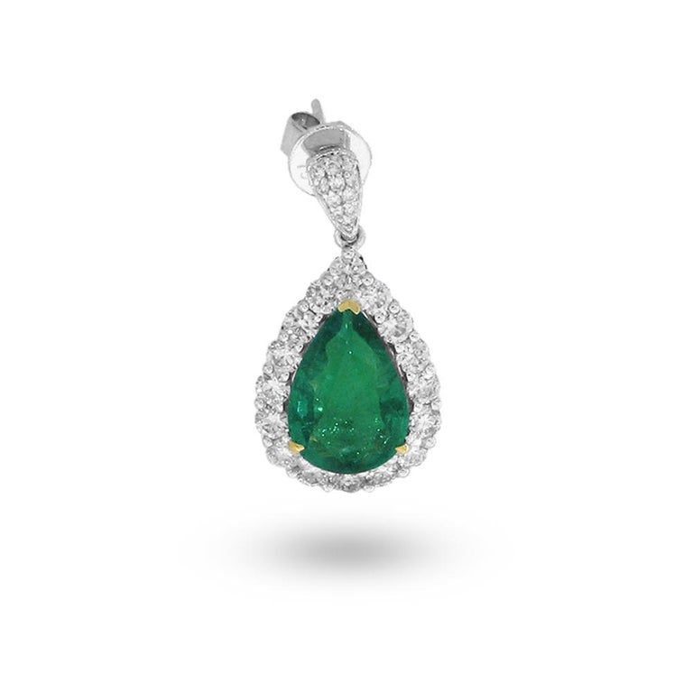 Emerald Tear Drop Earrings, GIA Certified For Sale at 1stDibs