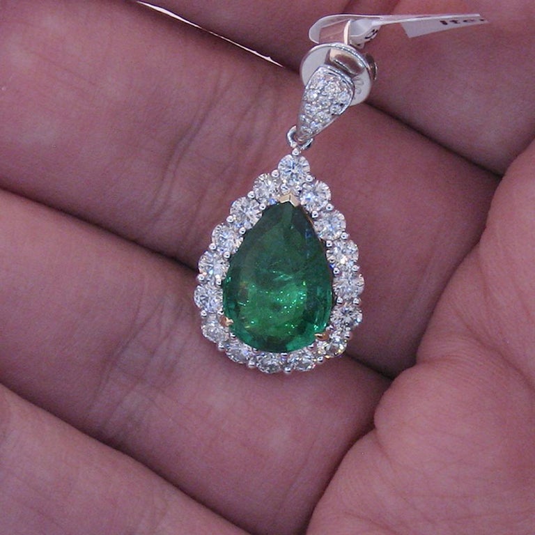 Emerald Tear Drop Earrings, GIA Certified For Sale at 1stDibs