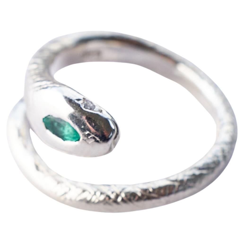 John C. Rinker Octopus Ring 1 Carat Diamonds with Emerald Eyes at ...