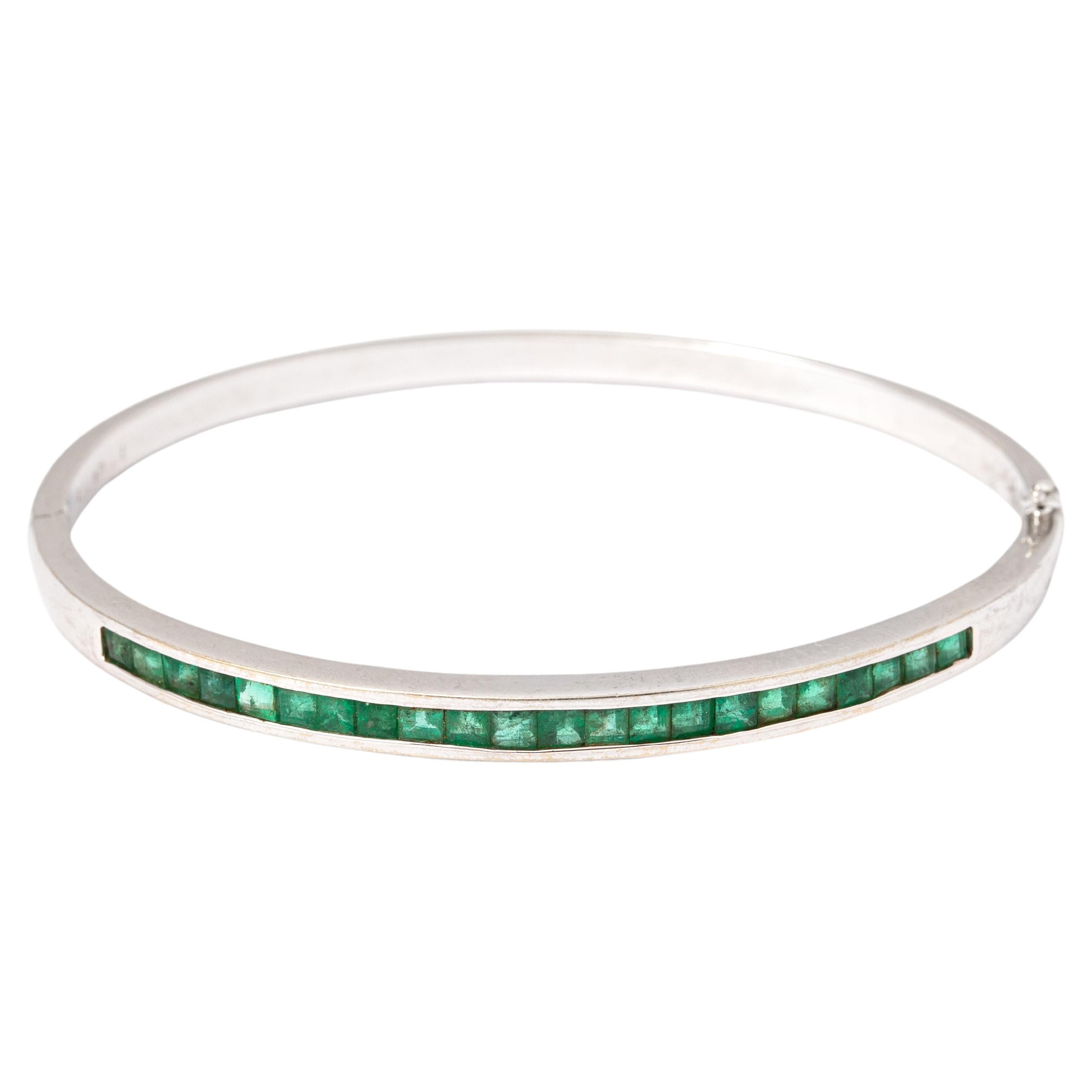 Antique Gold Emerald Bangle at 1stDibs