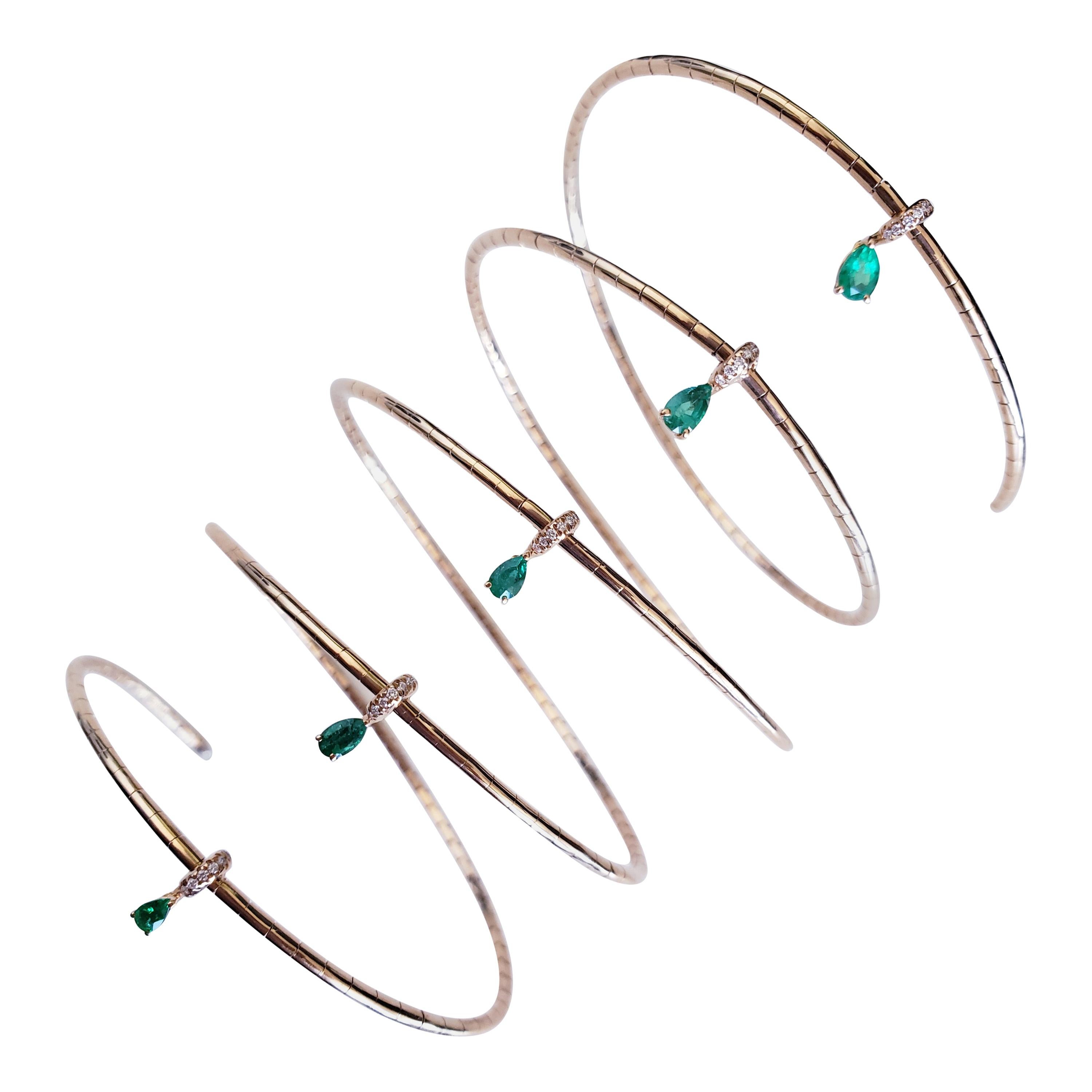 Emerald Spring Bracelet with Diamonds in 18kt Gold For Sale at 1stDibs ...