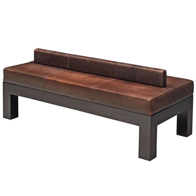 Emiel Veranneman Custom Made Bench in Buffalo Leather For Sale at 1stDibs
