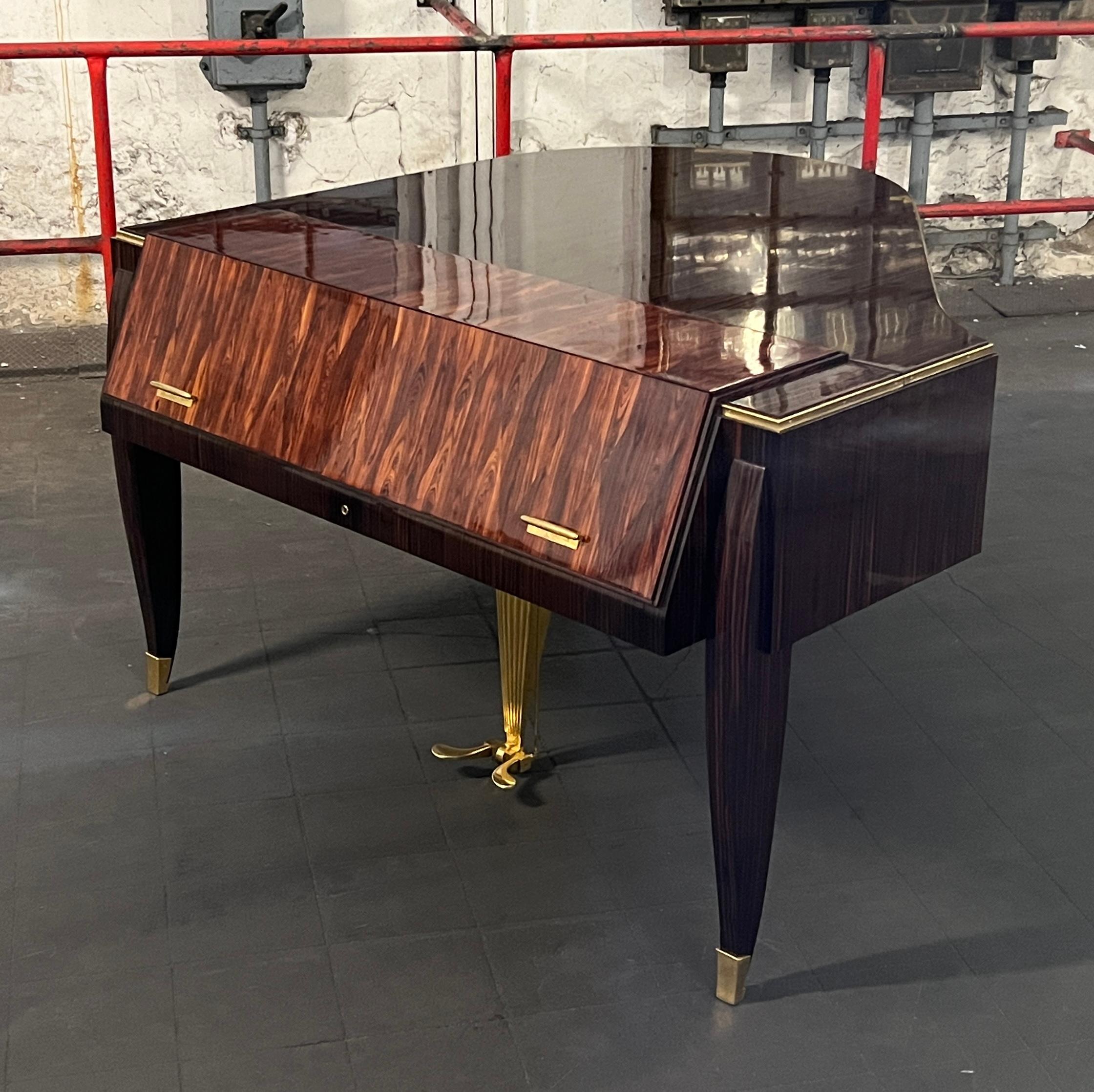 Emil-Jaques Ruhlmann Grand Piano French Macassar Kingwood Gold Gildings ...