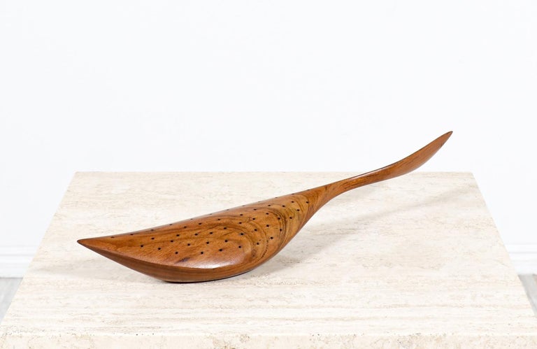 Emil Milan Teak Bissilon Bird Sculpture For Sale at 1stDibs