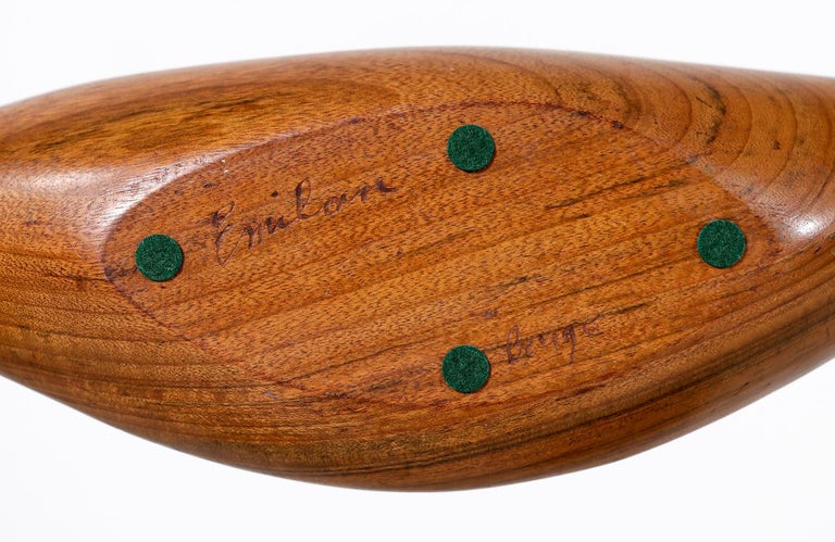 Emil Milan Teak Bissilon Bird Sculpture For Sale at 1stDibs