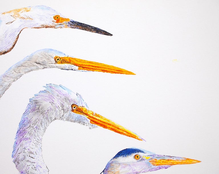 Emil Morhardt - Can Egrets Forget?, Original Painting For Sale at 1stDibs