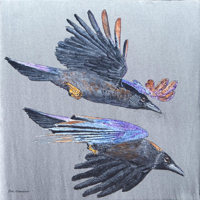 Emil Morhardt - Speeding Crows, Original Painting For Sale at 1stDibs