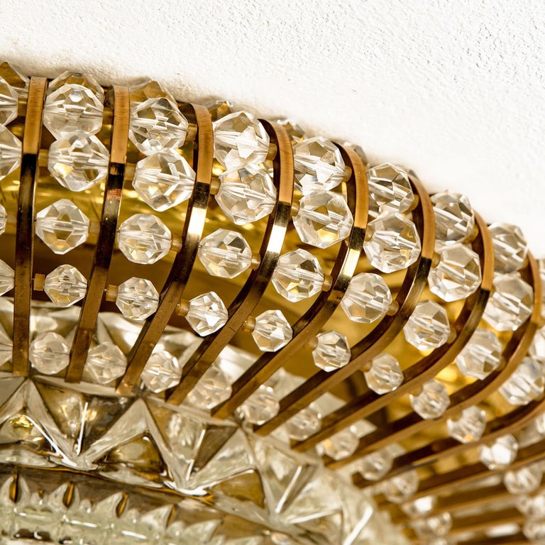 Emil Stejnar Style Brass, Glass and Acrylic Pearls Flush Mount, 1950s ...