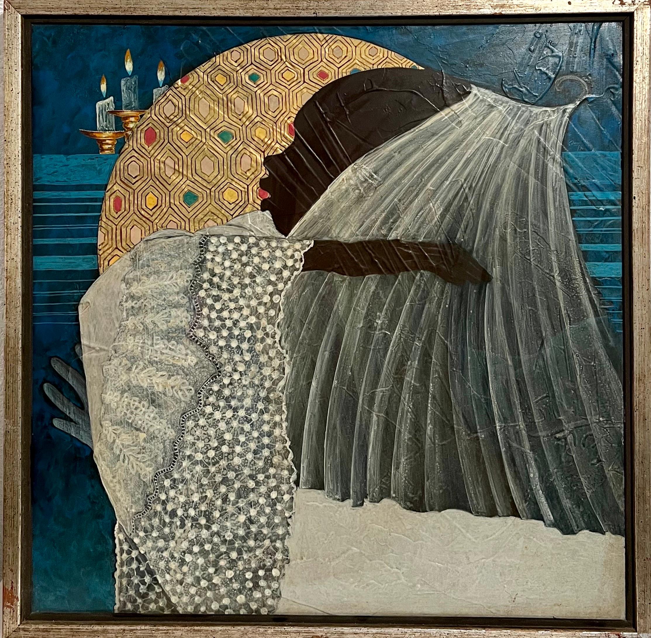 Emilcar Similien (SIMIL) - 1970 Haitian Mod Gold Painting Portrait of ...
