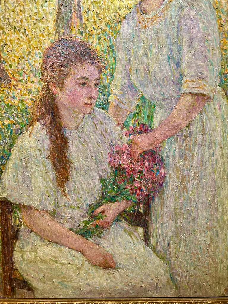 Emile Ancelet - 1921 Large French POINTILLIST IMPRESSIONIST Garden ...