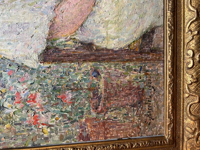Emile Ancelet - 1921 Large French POINTILLIST IMPRESSIONIST Garden ...