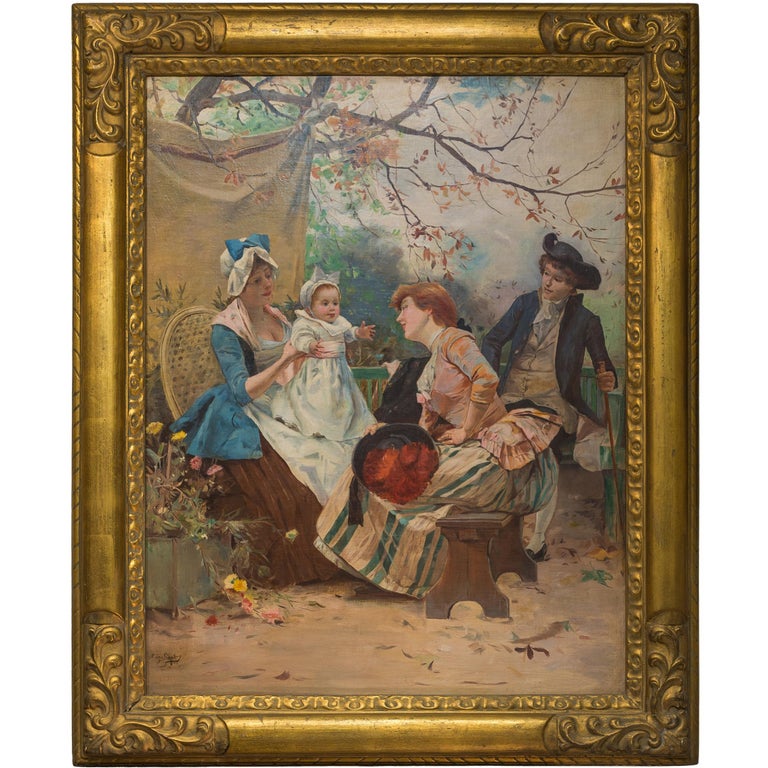 Emile Auguste Pinchart - Garden Party For Sale at 1stDibs