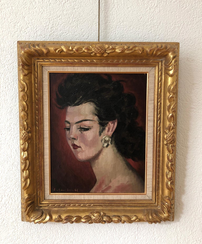 Emile Chambon - Portrait of Ludmilla Barta For Sale at 1stDibs