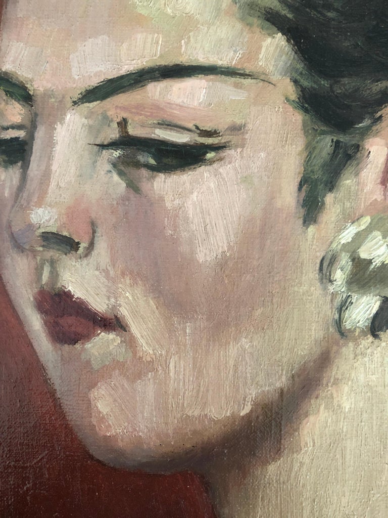 Emile Chambon - Portrait of Ludmilla Barta For Sale at 1stDibs