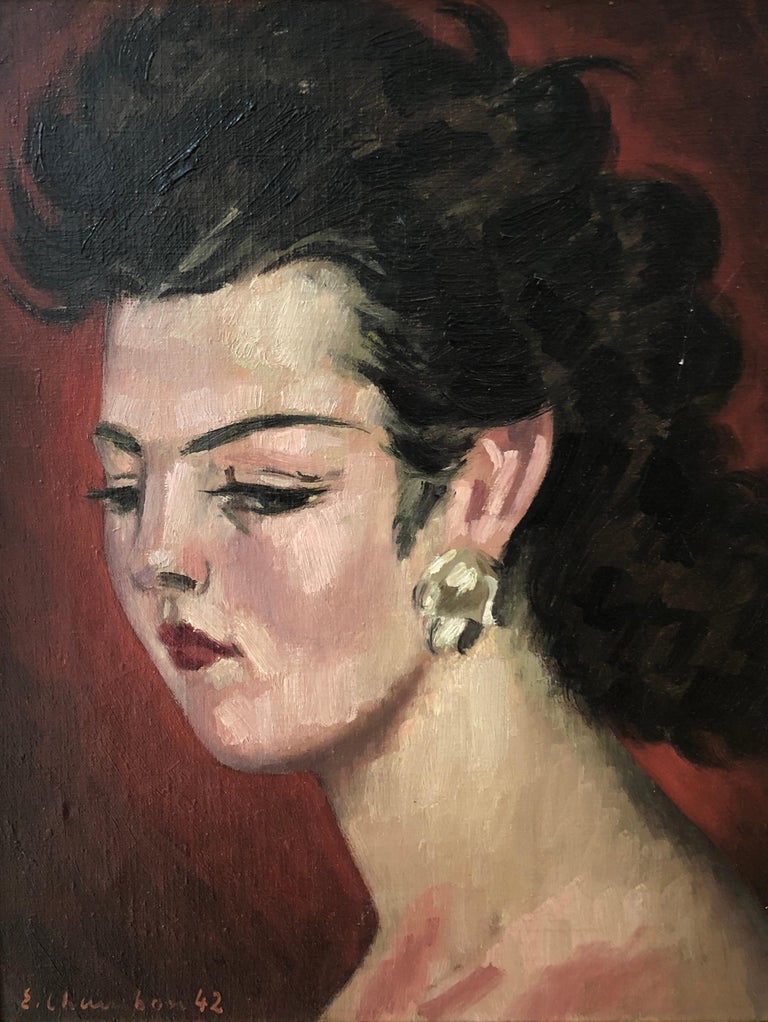 Emile Chambon - Portrait of Ludmilla Barta For Sale at 1stDibs