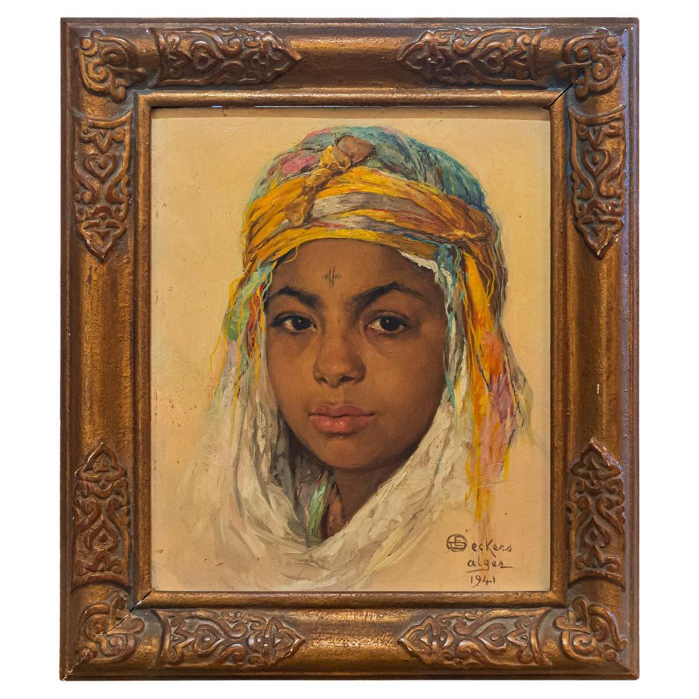 Emile Deckers, Oil on Cardboard, Algeria, 1941 For Sale at 1stDibs