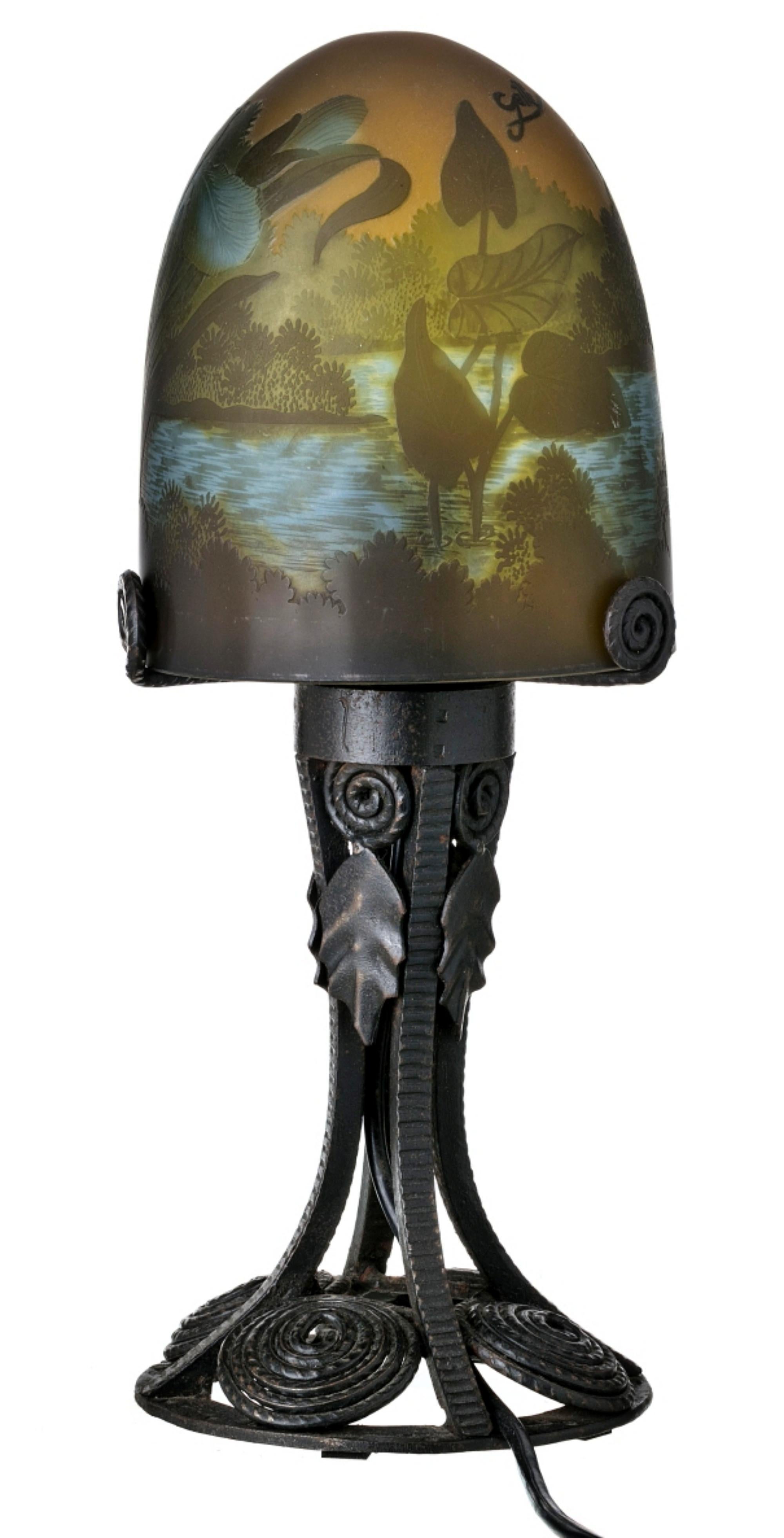 Emile Galle Lamp at 1stDibs