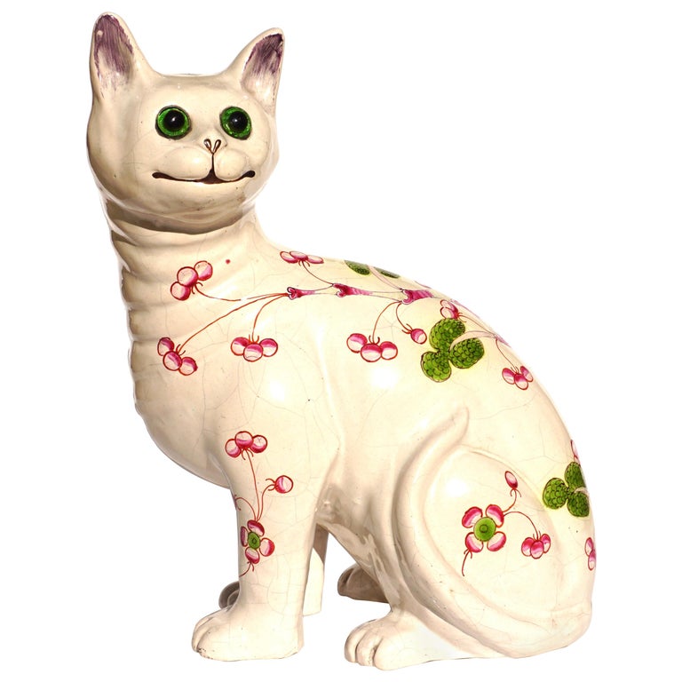 Emile Galle Faience Cat at 1stDibs