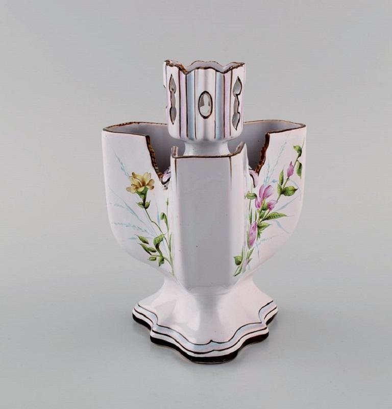 Emile Gallé for St. Clement, Nancy. Antique Flower/Herb Pot in Faience ...