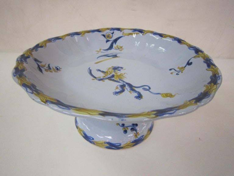 Emile Galle, Nancy Set of Seven Dishes and One Serving Dish in Blues ...