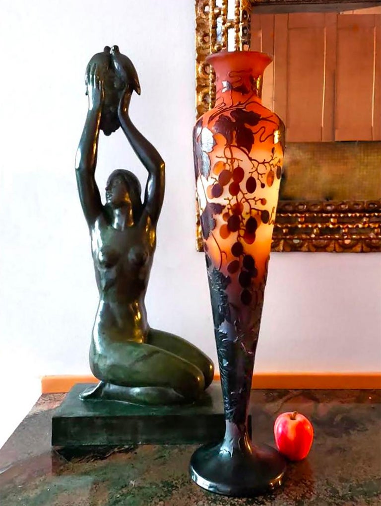 Emile Gallé - Emile Galle Monumental Cameo Vase, Art Nouveau 28 inches ...