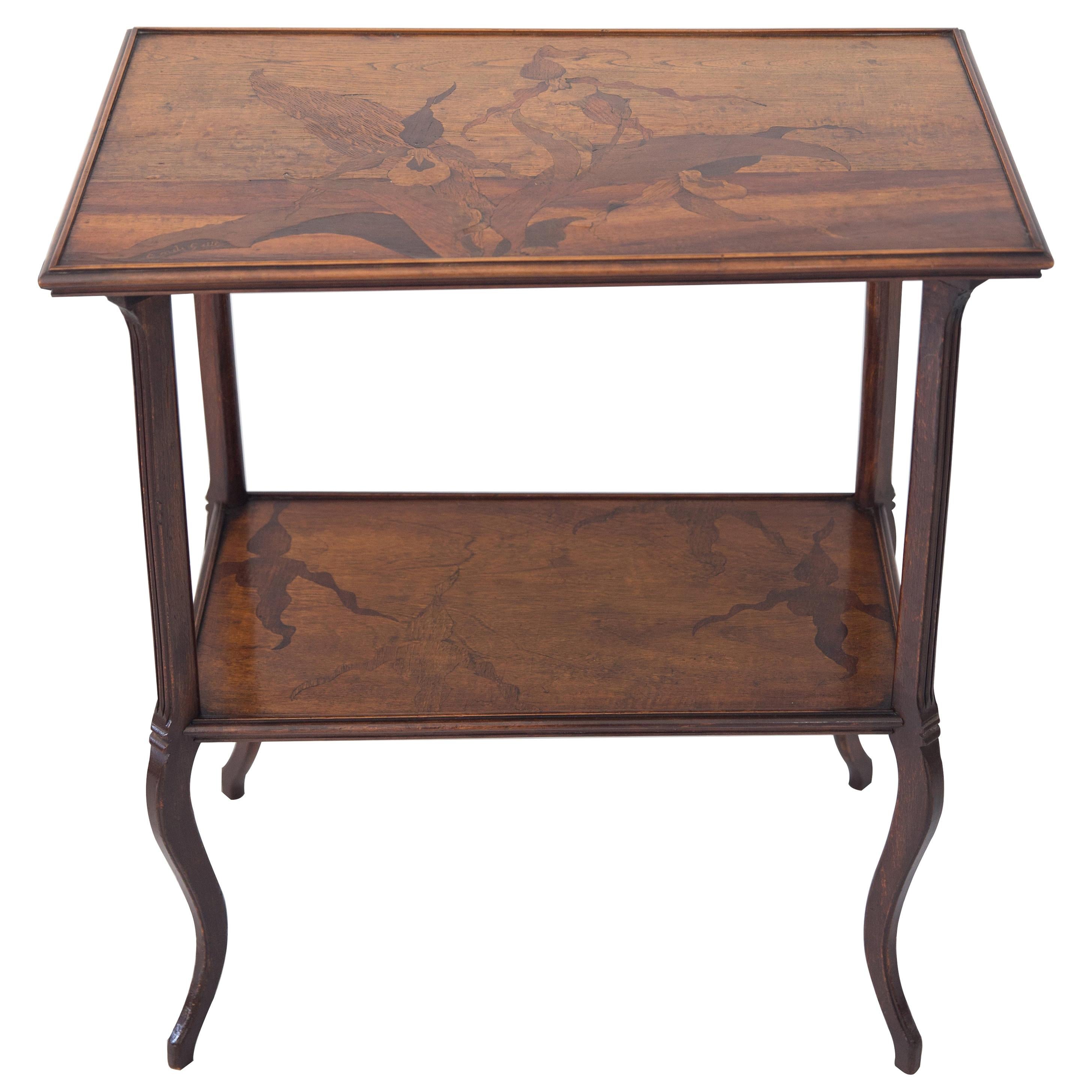 Emile Galle Two-Tier Inlaid Art Nouveau Occasional Table, circa 1900 at ...
