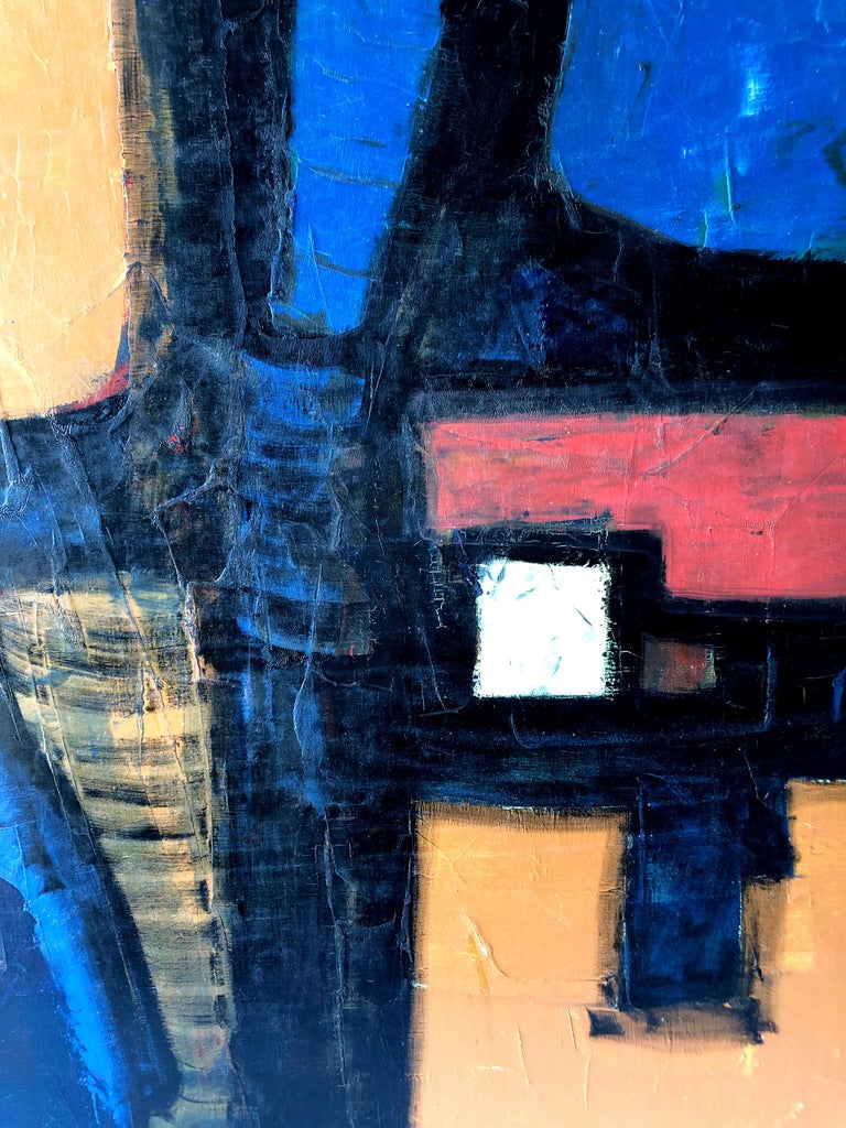 Emile Gerard French Abstract Modernist Oil on Canvas Painting at 1stDibs
