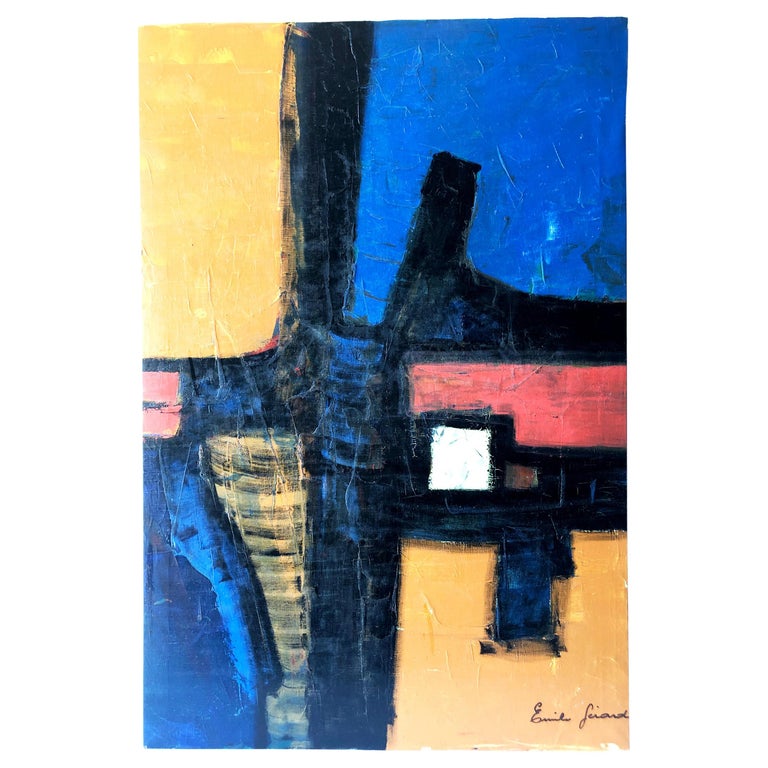 Emile Gerard French Abstract Modernist Oil on Canvas Painting at 1stDibs