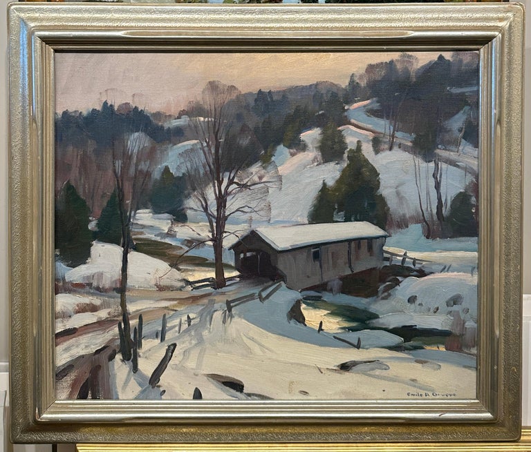 Emile Gruppe - Covered Bridge, Vermont winter landscape by this Cape ...