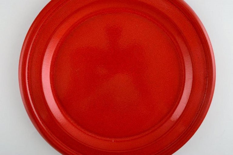 Emile Henry, France, Eight Dinner Plates in Glazed Stoneware, Mid-20th ...